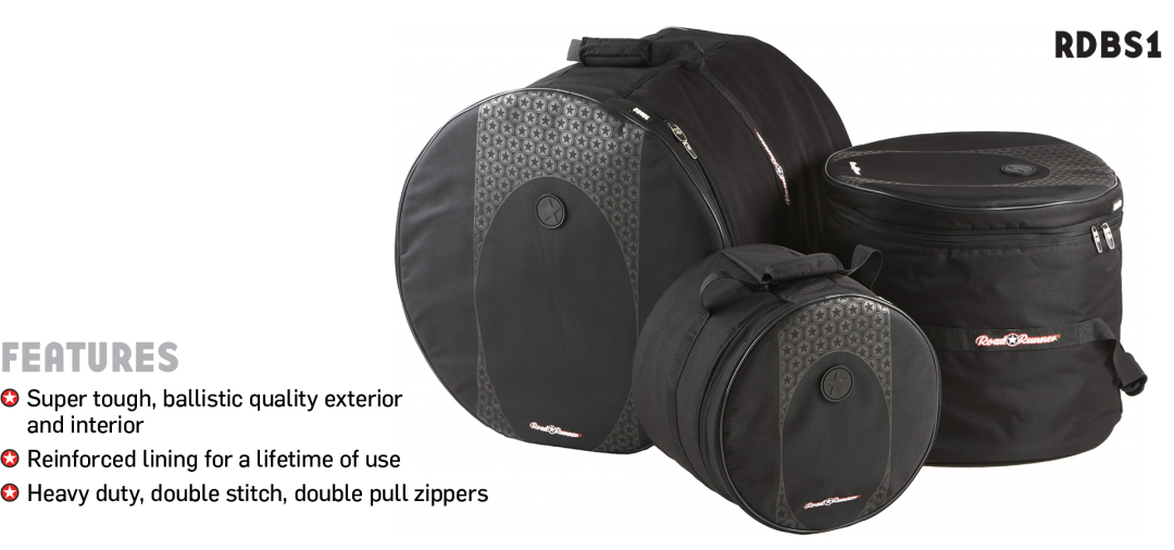 Road Runner Touring 3-Piece Drum Gig Bag Set RDBS1